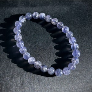 Natural Iolite Beaded Bracelet in 6 to 9MM Custom Length Handmade ...