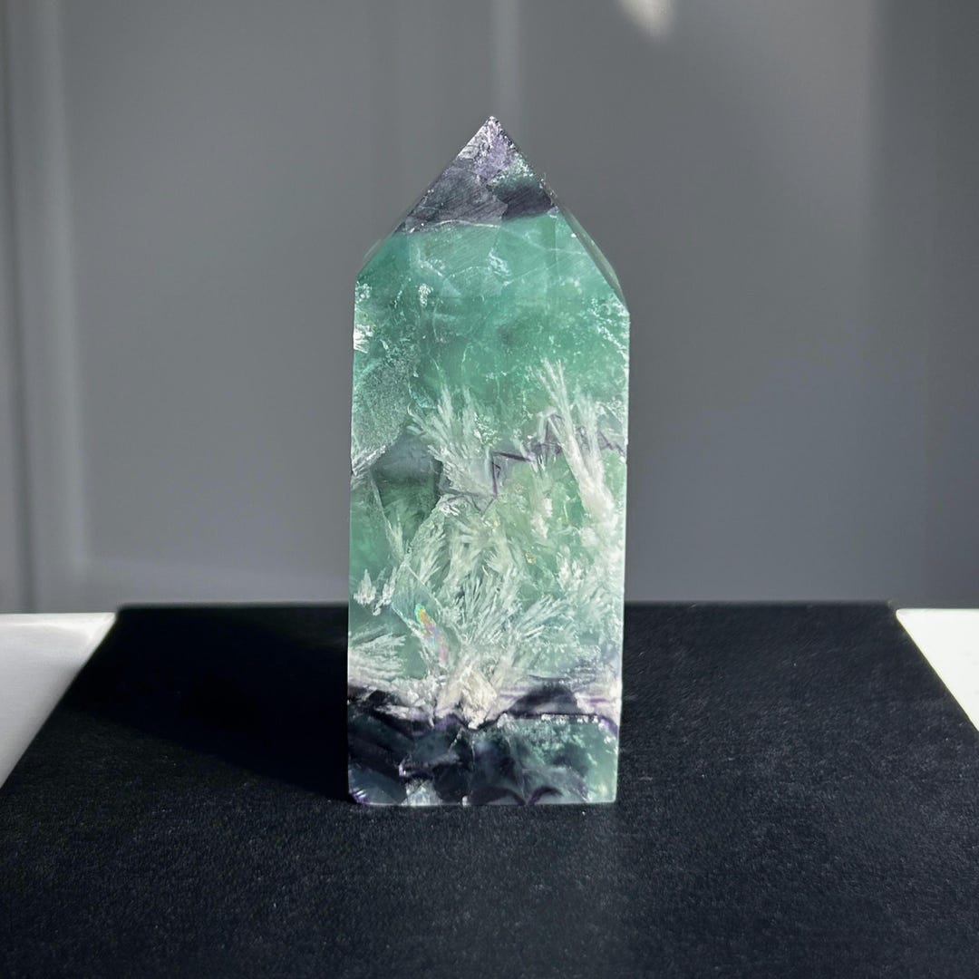Rare Natural Feather Fluorite Points Standing Stone Energy Cleaning ...