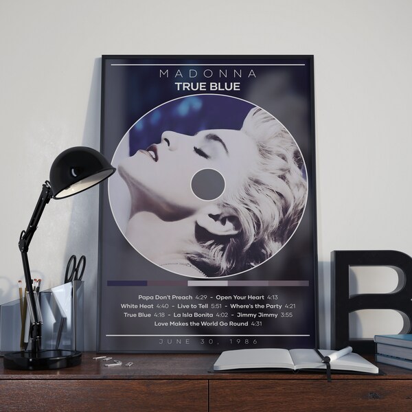 True Blue Madonna Poster - Etsy