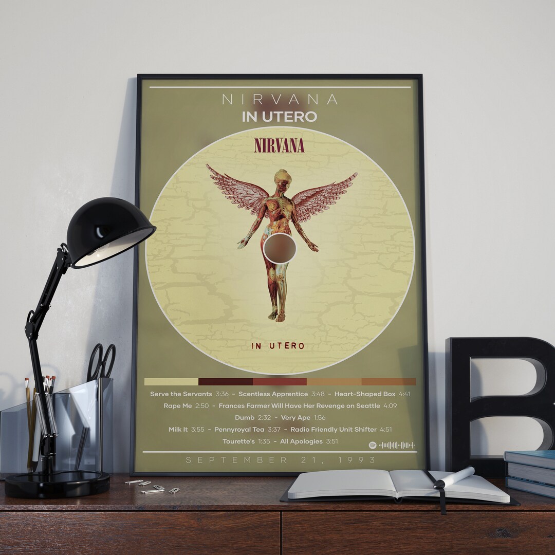 Nirvana Poster Print in Utero Poster Album Cover Poster Rock Music ...