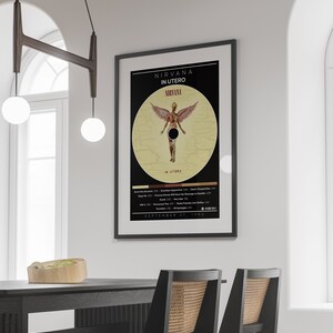 Nirvana Poster Print in Utero Poster Album Cover Poster Rock Music ...