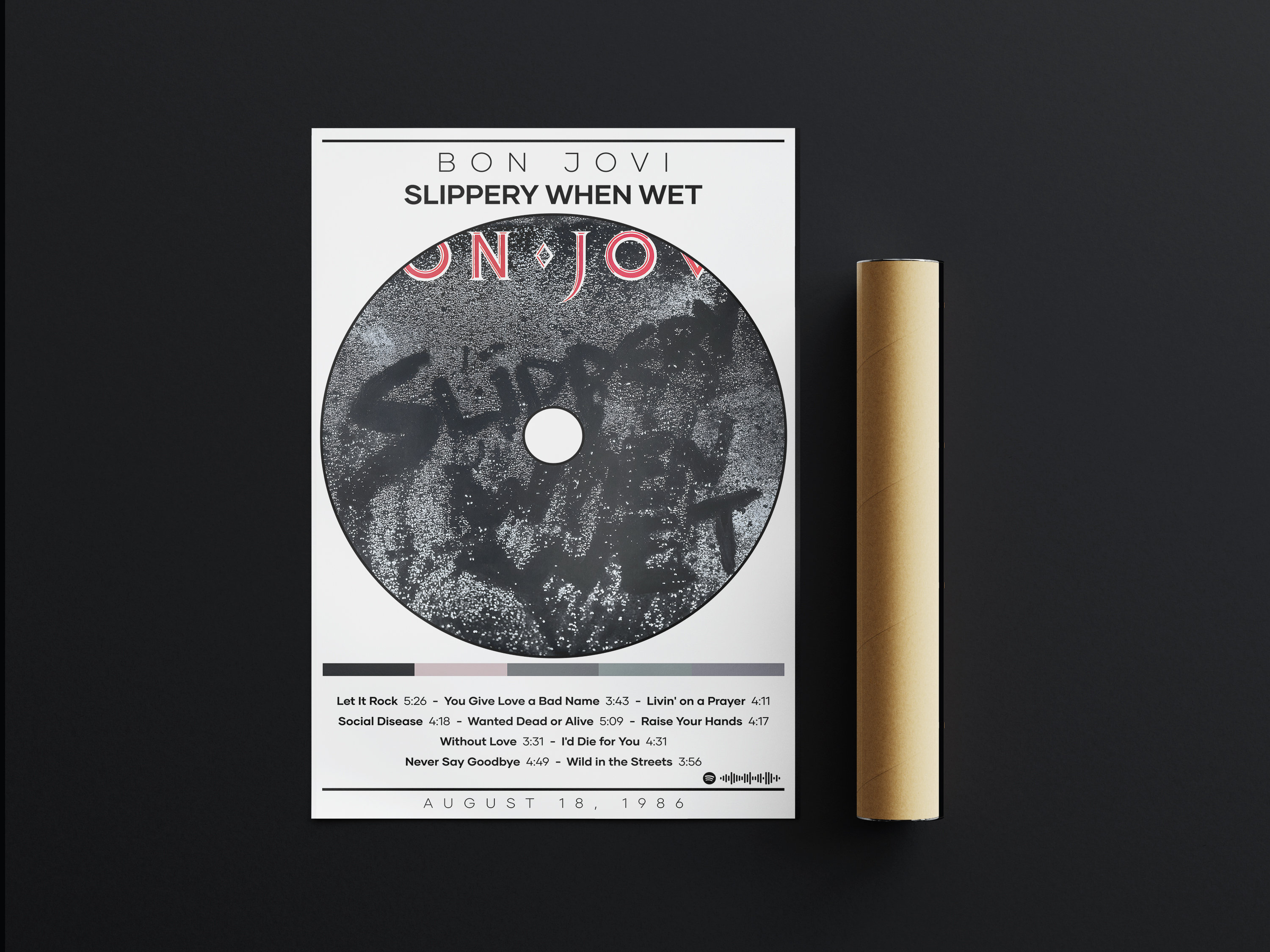 Bon Jovi Poster Print | Slippery When Wet Poster | Album Cover Poster ...