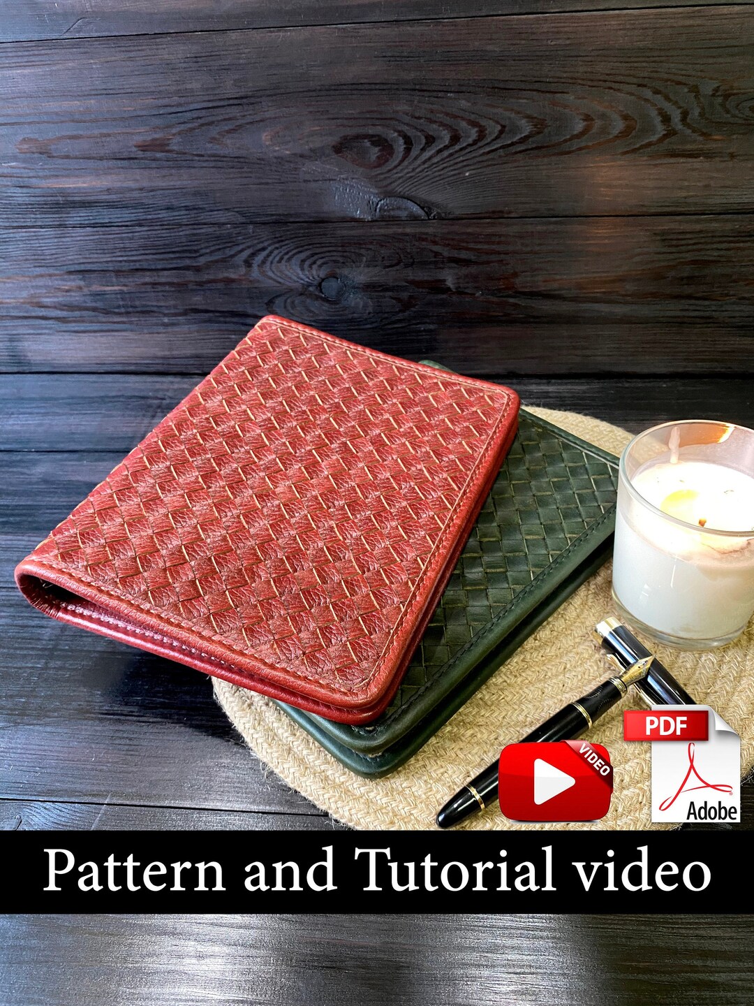 Cute Day Planner Cover Pattern, A5 Leather Notebook Cover, Organizer ...