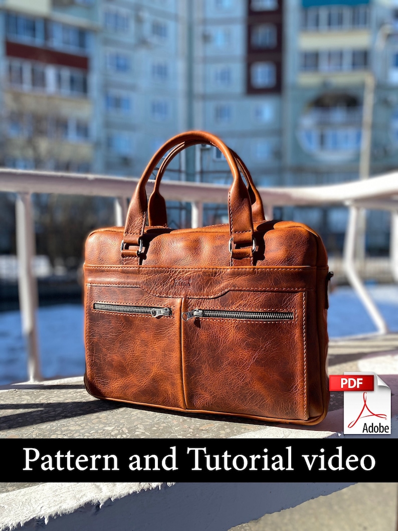 Leather Laptop Bag Pattern, Messenger Bag Pattern, PDF Sewing Pattern ...
