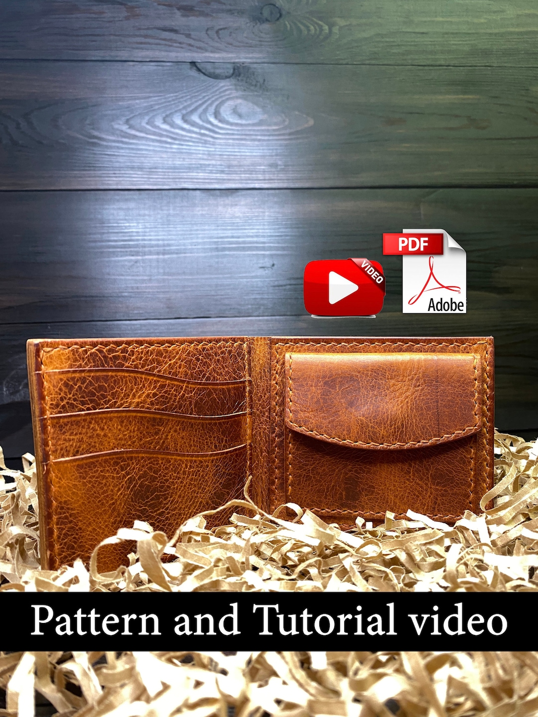 Bifold Wallet PDF Pattern With Video Tutorial, How to Make Wallet, Men ...