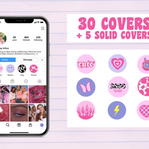 35 Y2K Girly 2000s/90's Retro Girly Instagram Highlights - Etsy
