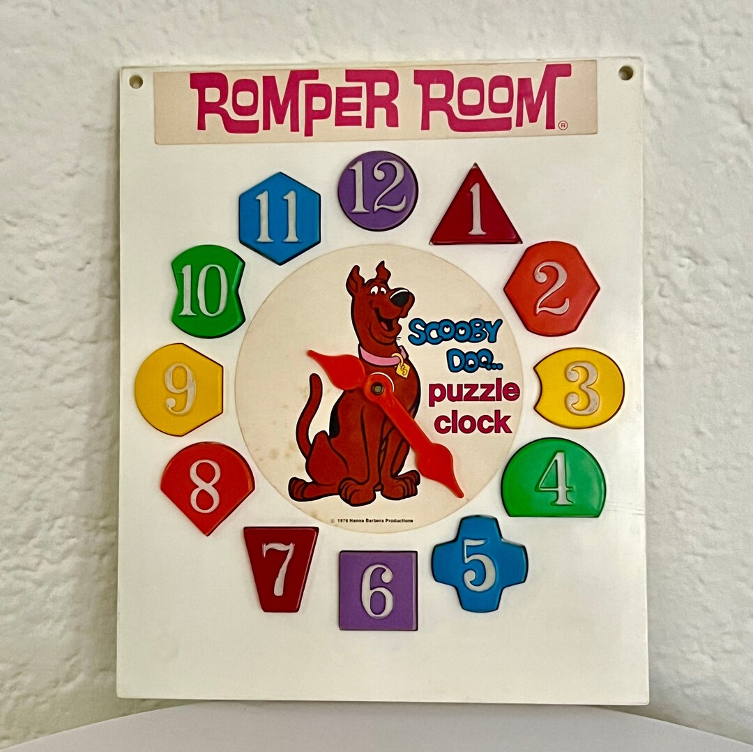 Children’s Vintage Scooby Doo Collectible Puzzle Clock RARE Romper Room ...