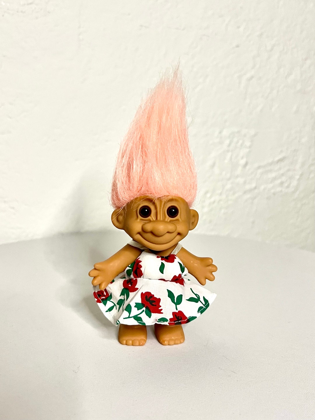 Troll Girl Floral Dress Costumes Outfit Russ Berrie and Co Pink Troll ...