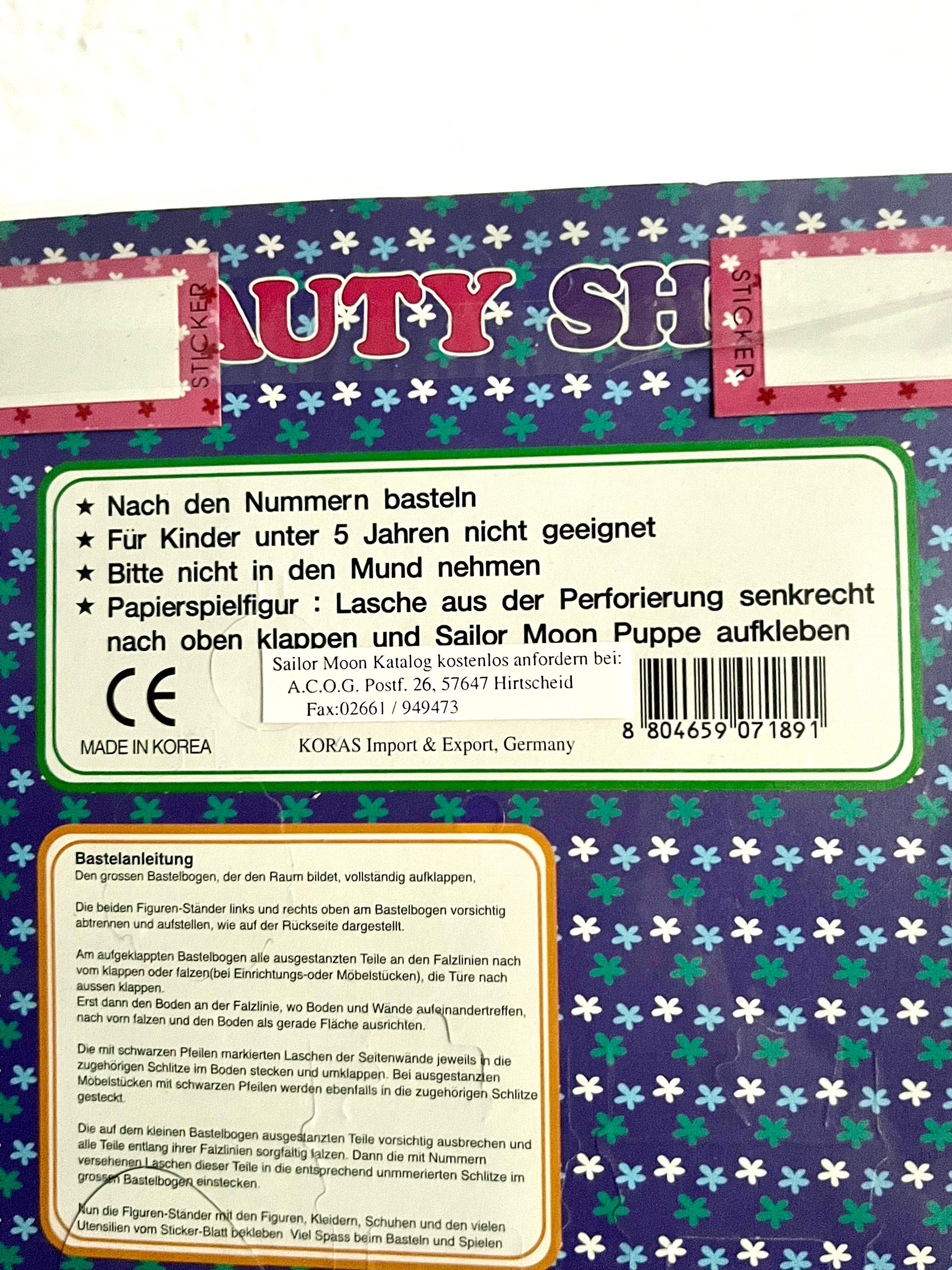 Sailor Moon Stickers Chibi Moon Beauty Shop Playset Stickers Made in ...