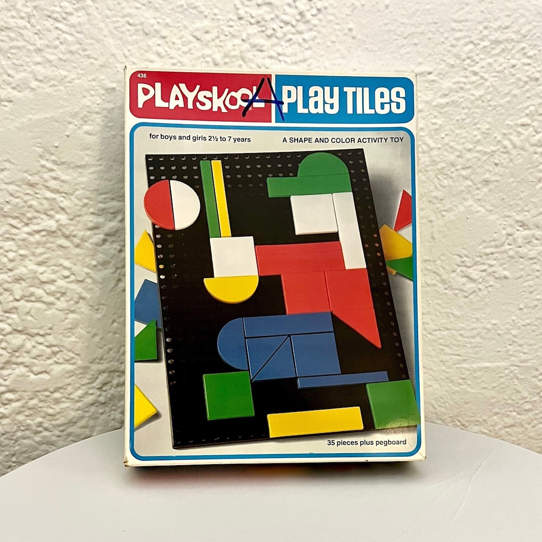 Playskool Play Tiles Milton Bradley 80s Toy/toys R Us Logo/fine Motor ...