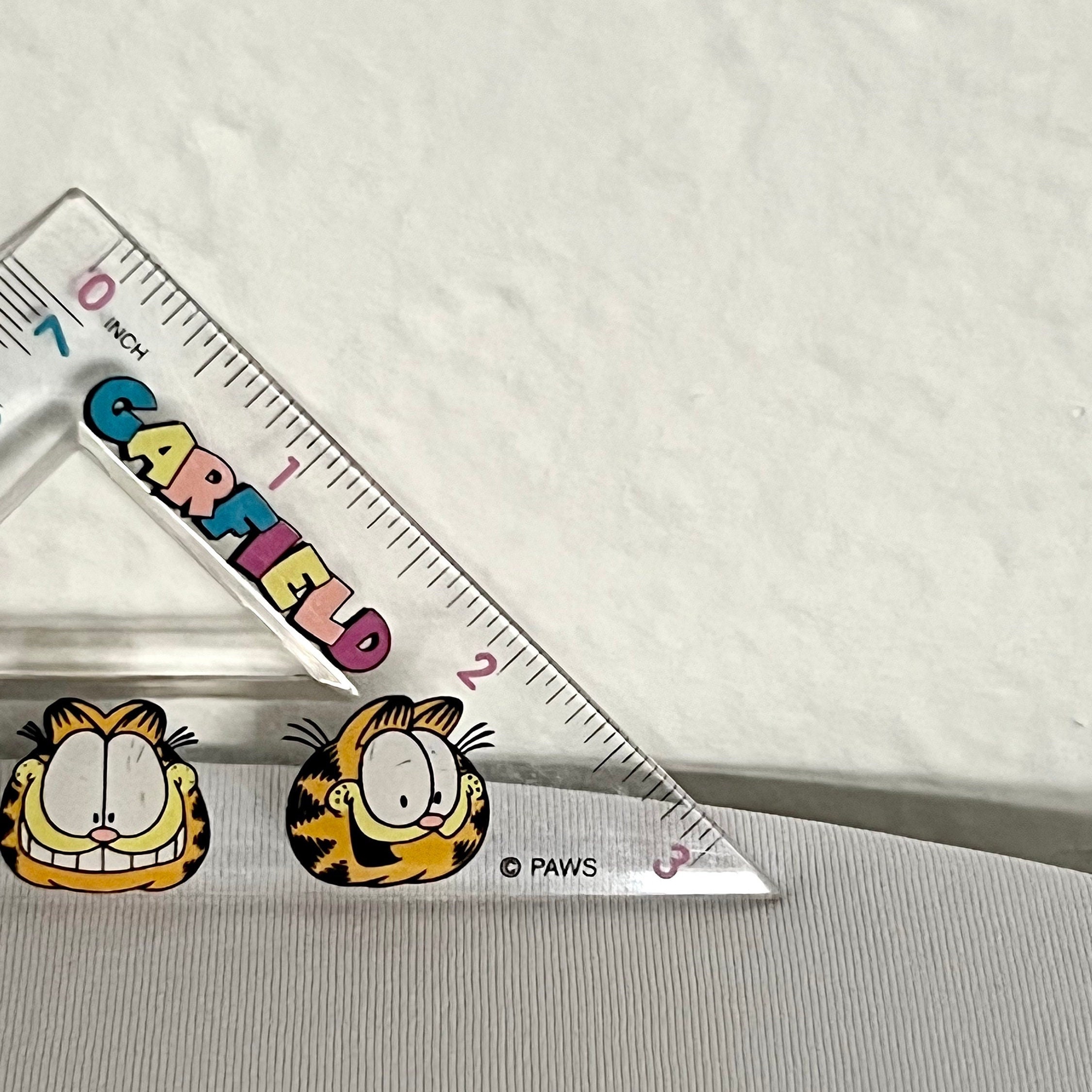 Garfield Ruler Set 1990 Triangle Ruler Paws/garfield Gift/measuring ...