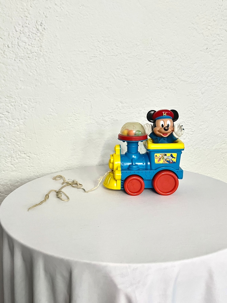 Mickey Mouse Corn Popper Toy Push Pull Toy Vintage Walt Disney Mickey ...