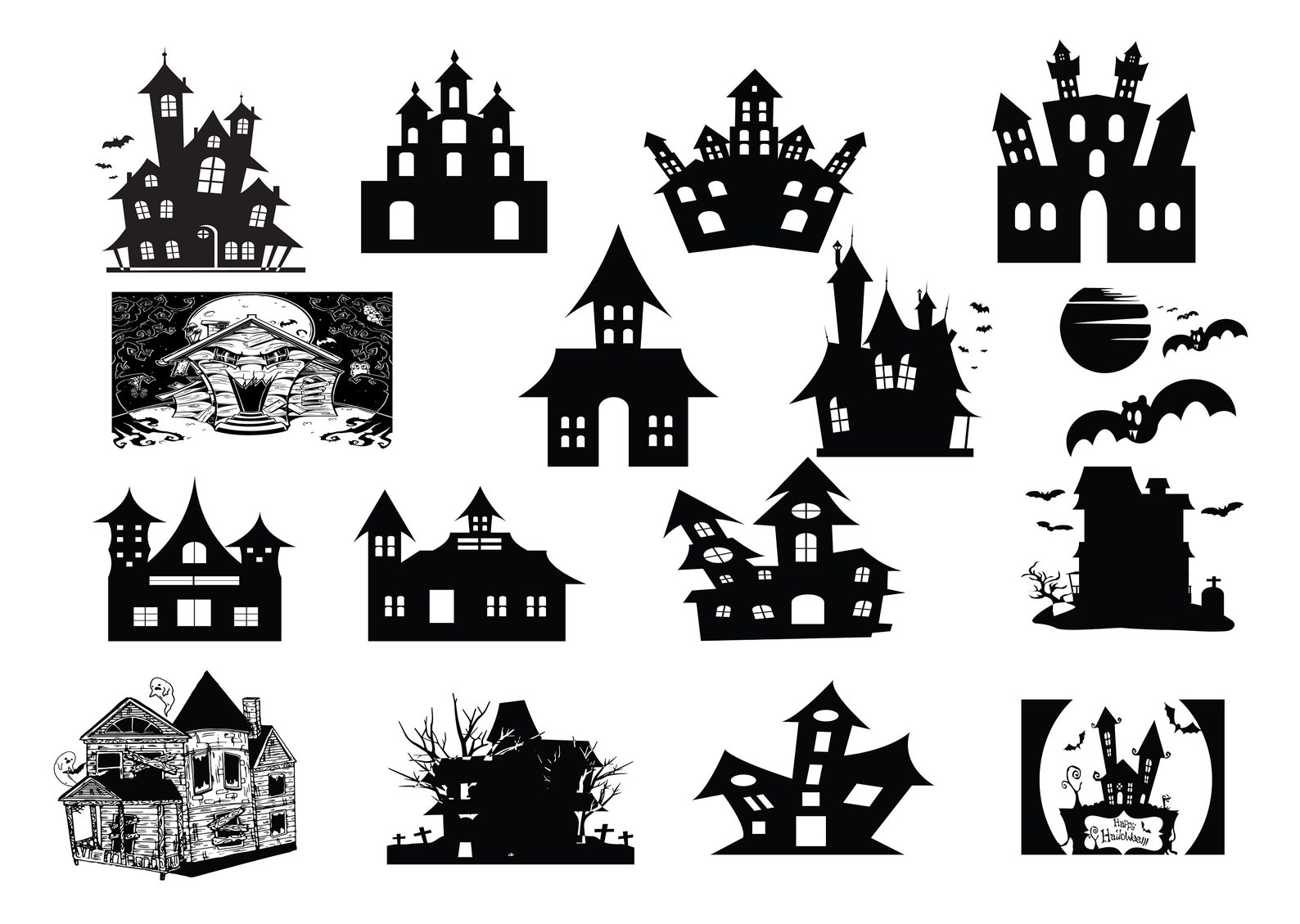 HAUNTED HOUSE SVG, Haunted House Clipart, Haunted House Svg Files for ...