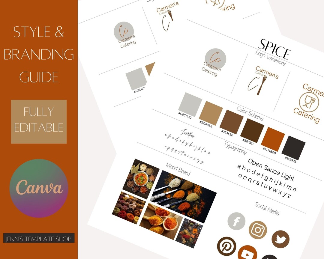 DIY Canva Style Guide Branding Board Template DIY Branding Bundle Logo ...