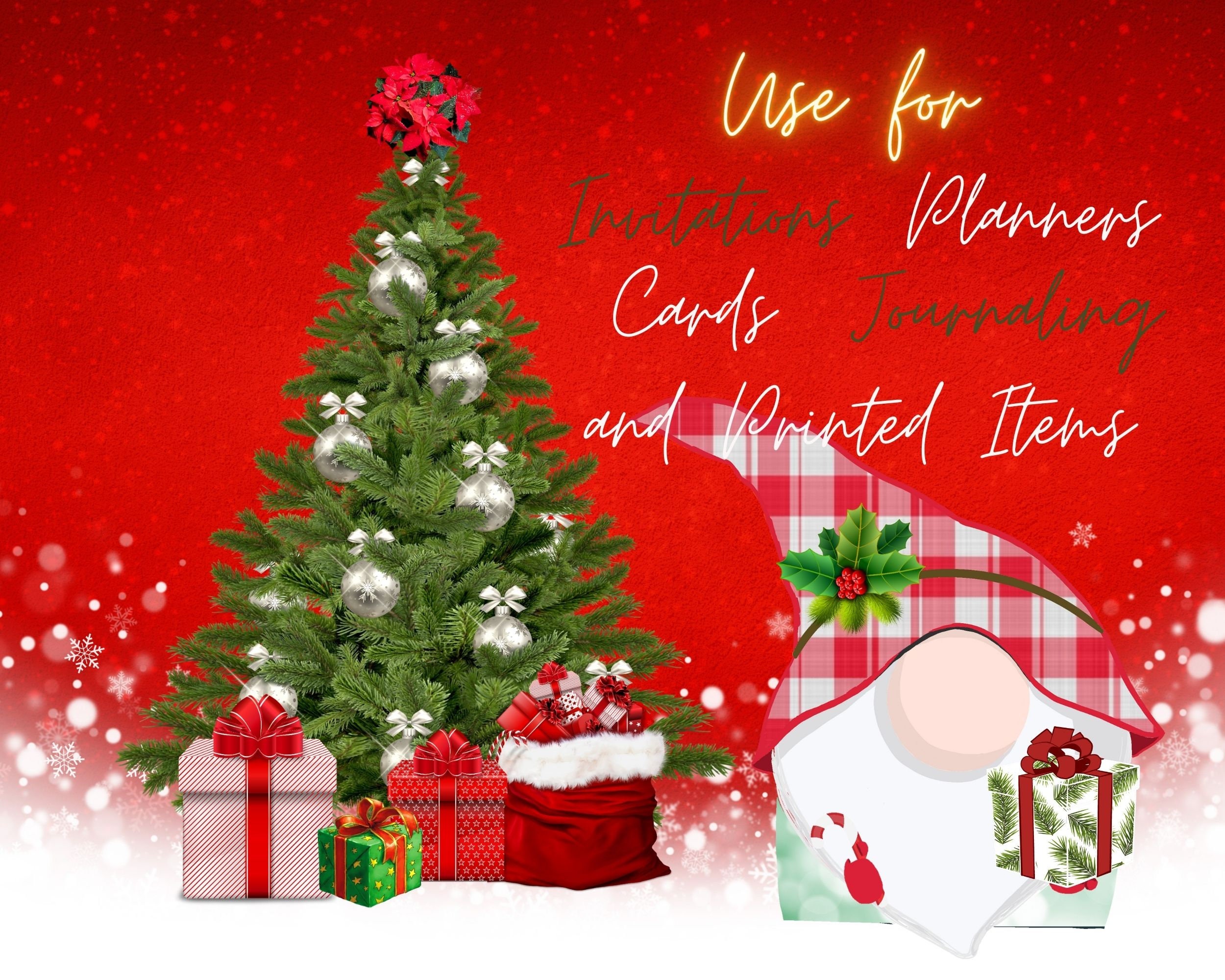 58 Piece Christmas Gnomes, PNG, Clip Art, Digital Stickers, Digital or ...