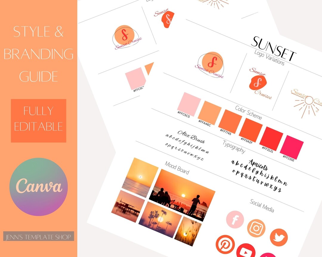 DIY Canva Style Guide Branding Board Template DIY Branding Bundle Logo ...