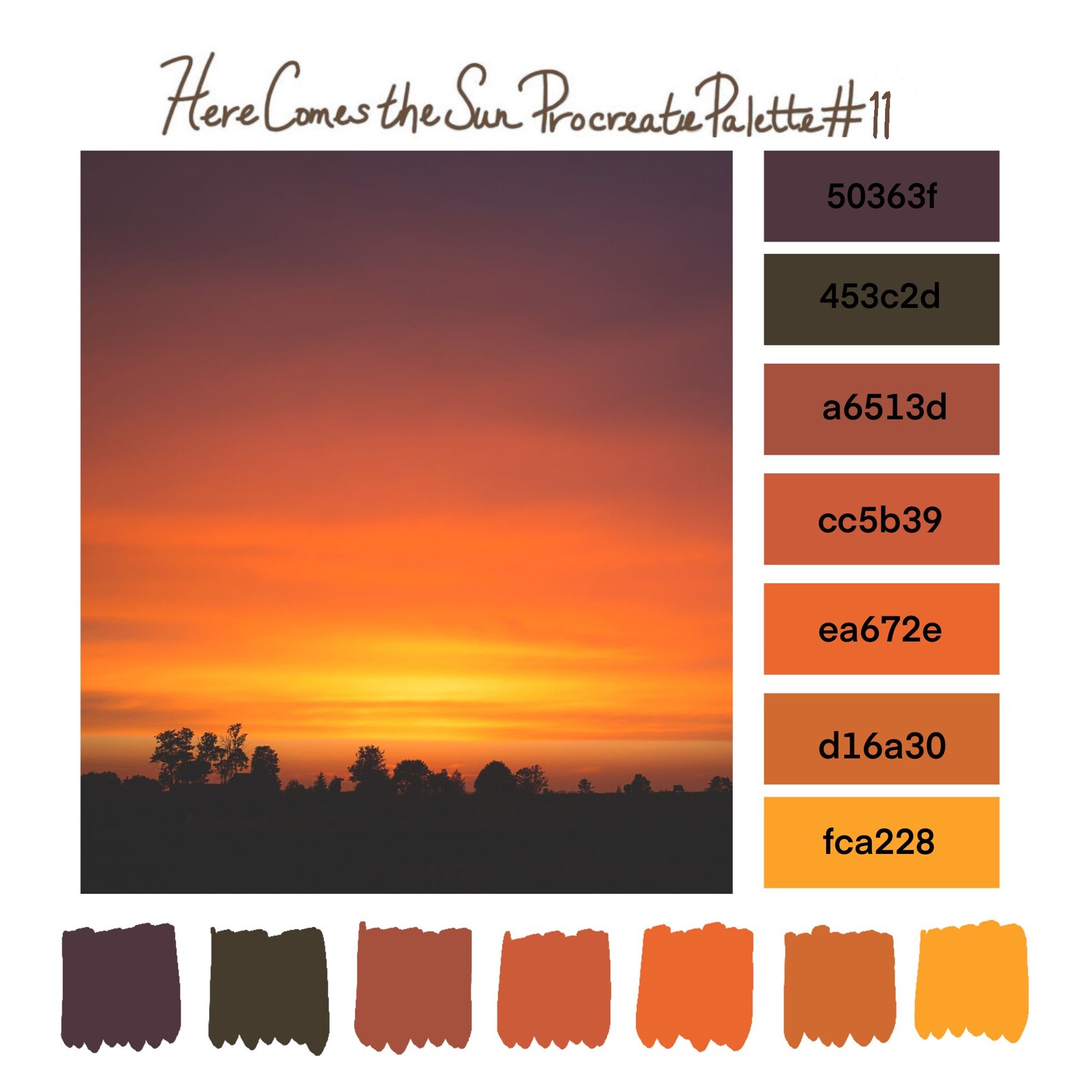 Procreate Palette Swatches For Digital Bullet Journal Planner Lettering Clip Art Here Comes