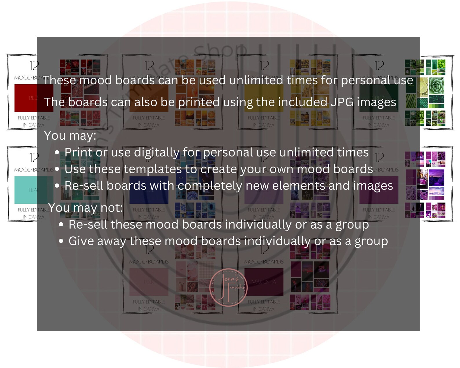 Canva Mood Board Mega Bundle Inspiration Board Editable Mood Board ...