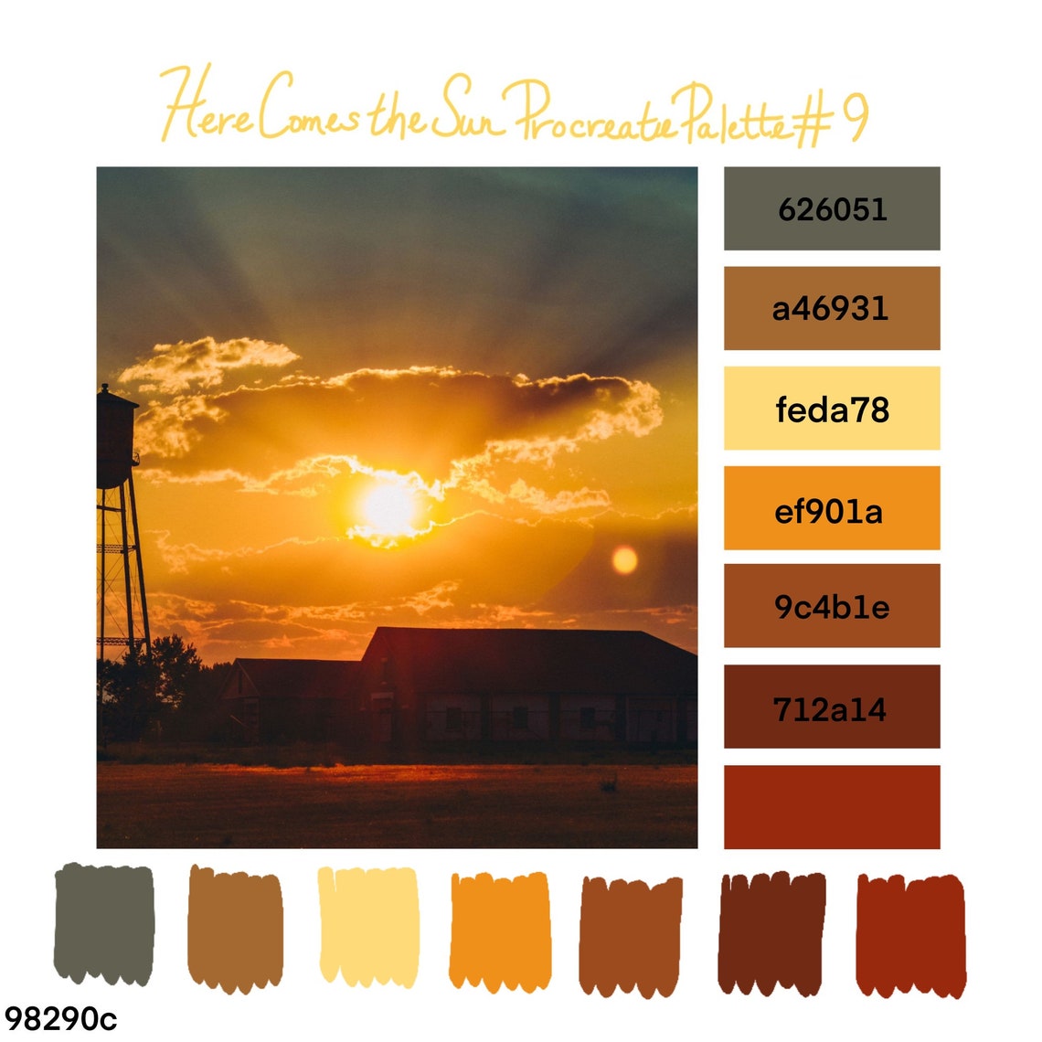 Procreate Palette Swatches For Digital Bullet Journal Planner Lettering Clip Art Here Comes