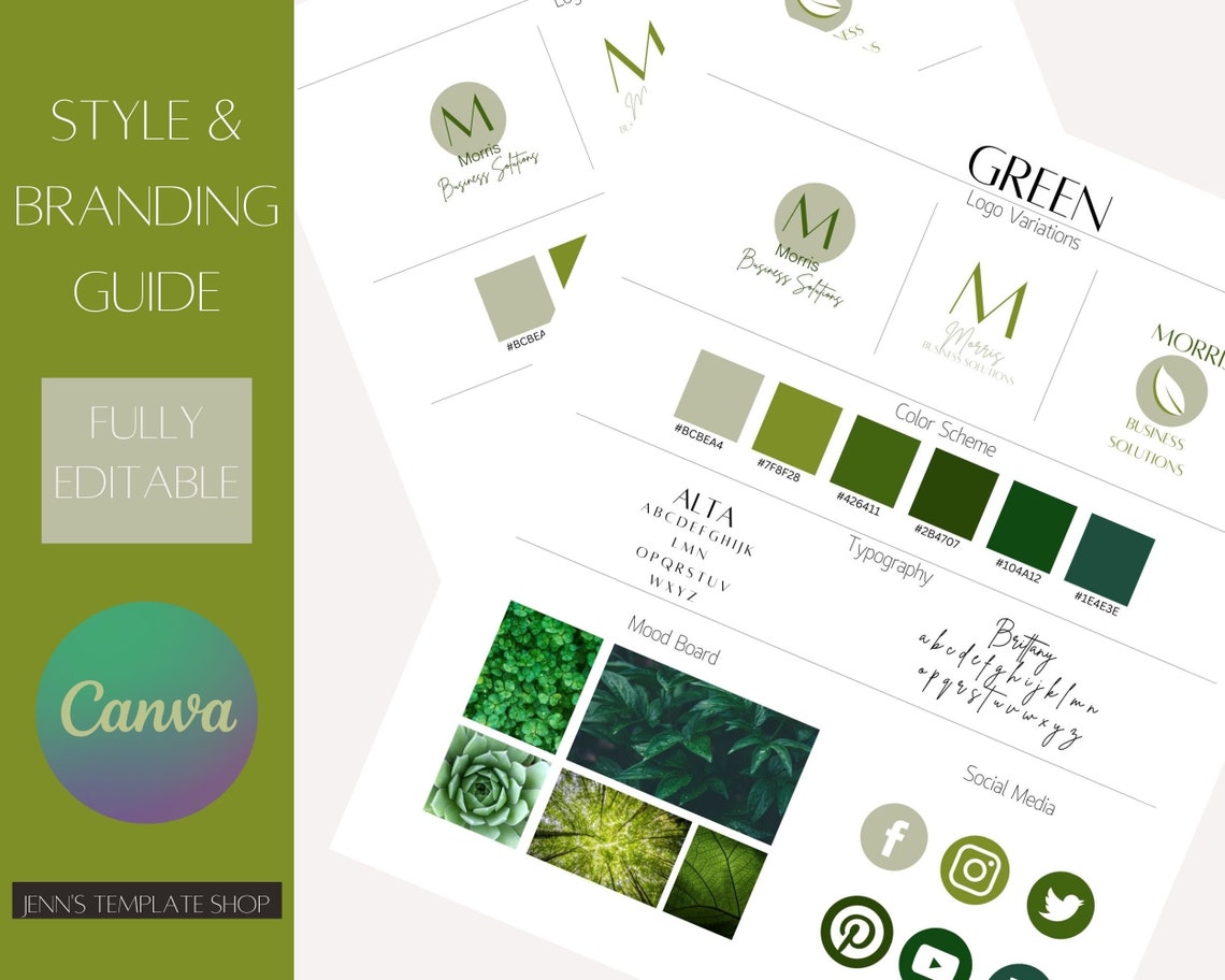 DIY Branding Board Template: Logo Design & Brand Kit (canva) - Etsy
