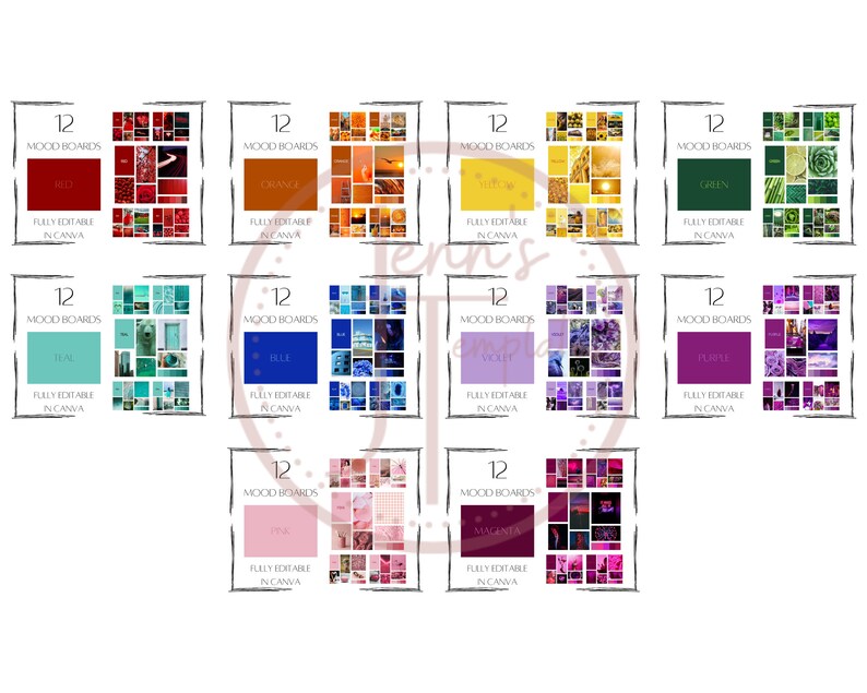 Canva Mood Board Mega Bundle Inspiration Board Editable Mood Board ...