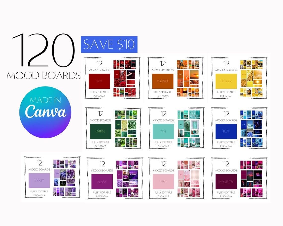 Canva Mood Board Mega Bundle Inspiration Board Editable Mood Board ...