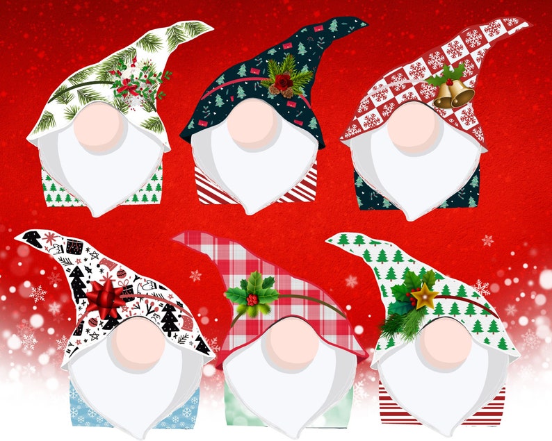 58 Piece Christmas Gnomes, PNG, Clip Art, Digital Stickers, Digital or ...