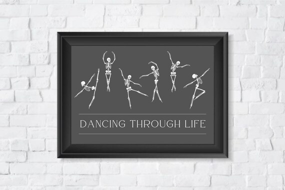 Dancing Skeleton Poster Printable Halloween Poster Dancing - Etsy