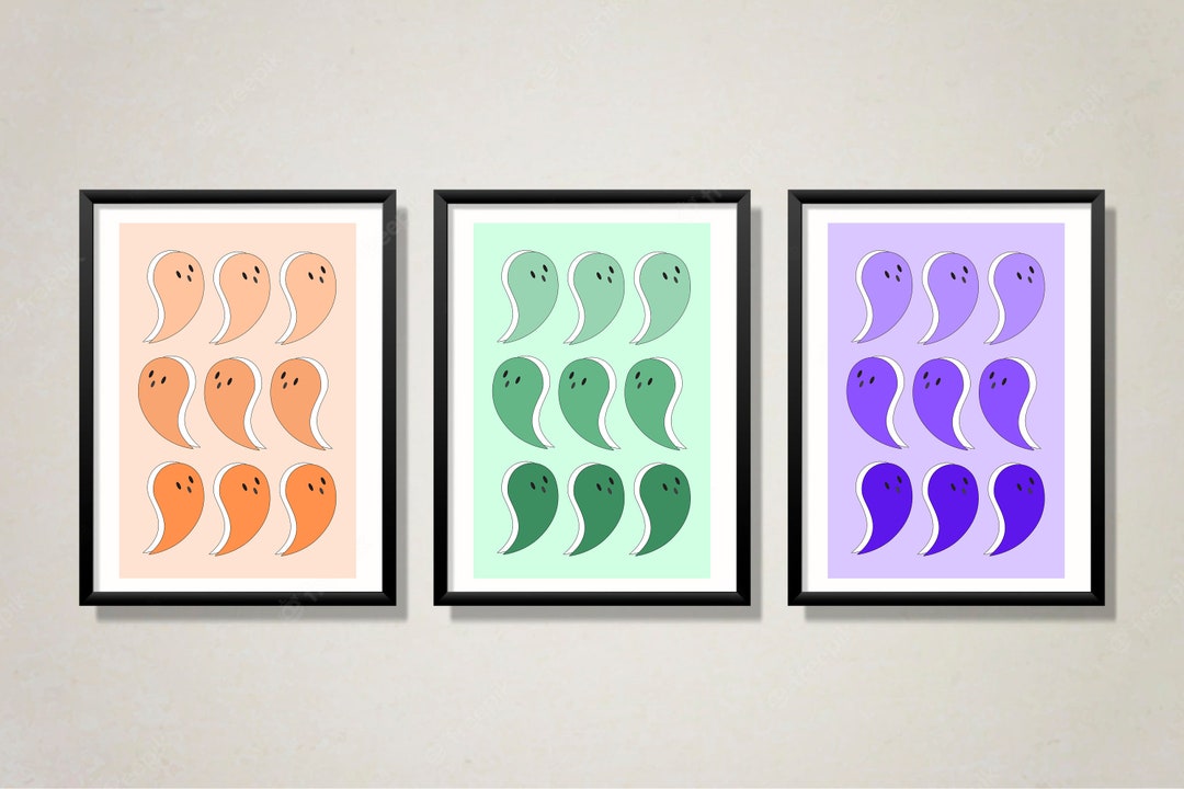 3-pack Ghost Posters, Digital Download Halloween Poster, Ghost Poster ...