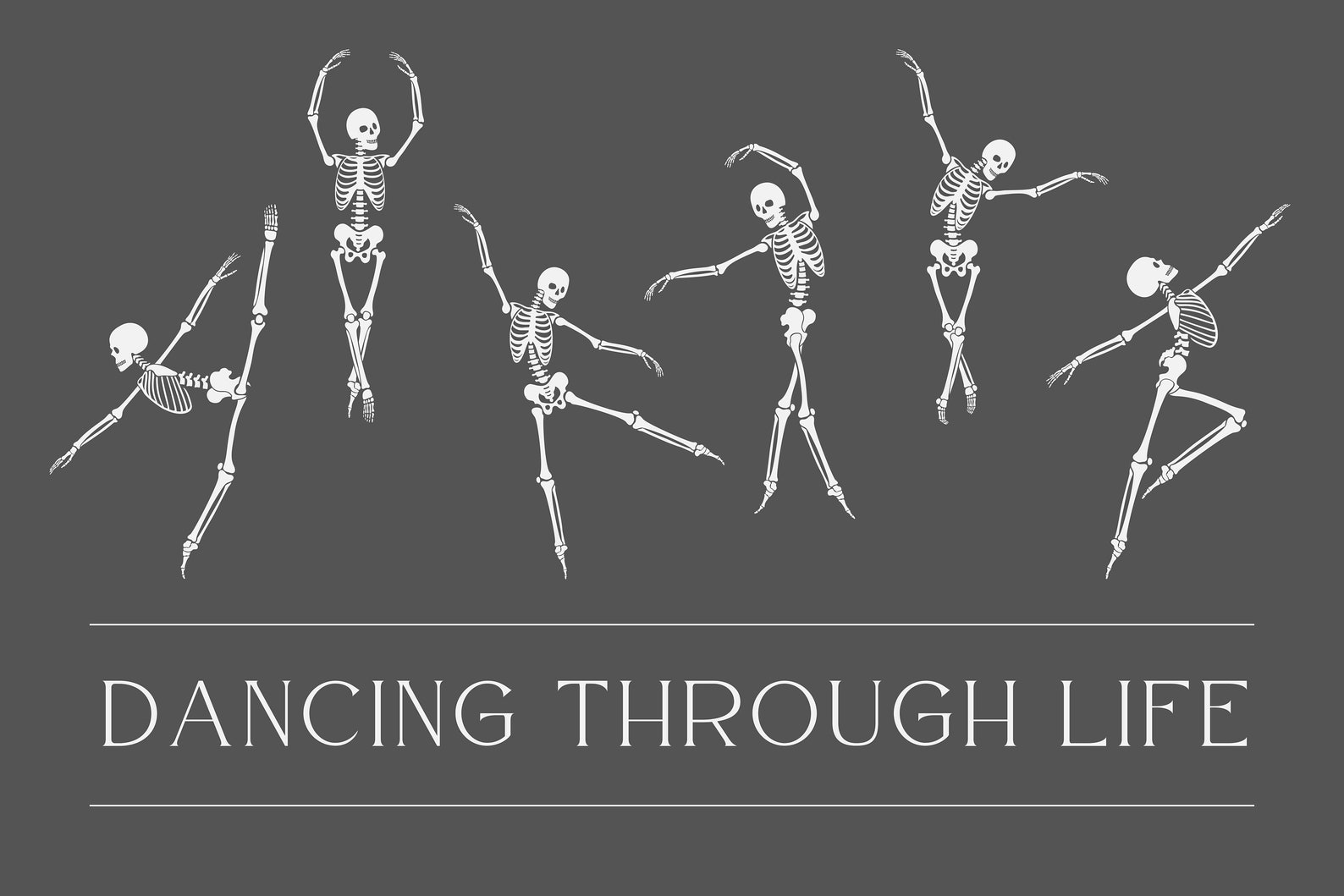 Dancing Skeleton Poster, Printable Halloween Poster, Dancing Through ...