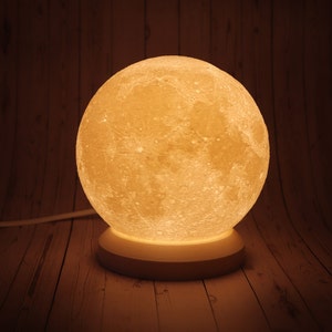 Moon Lamp - 3D Printed Moon Lamp, Moon Light,gifts ,anniversary Gift ...