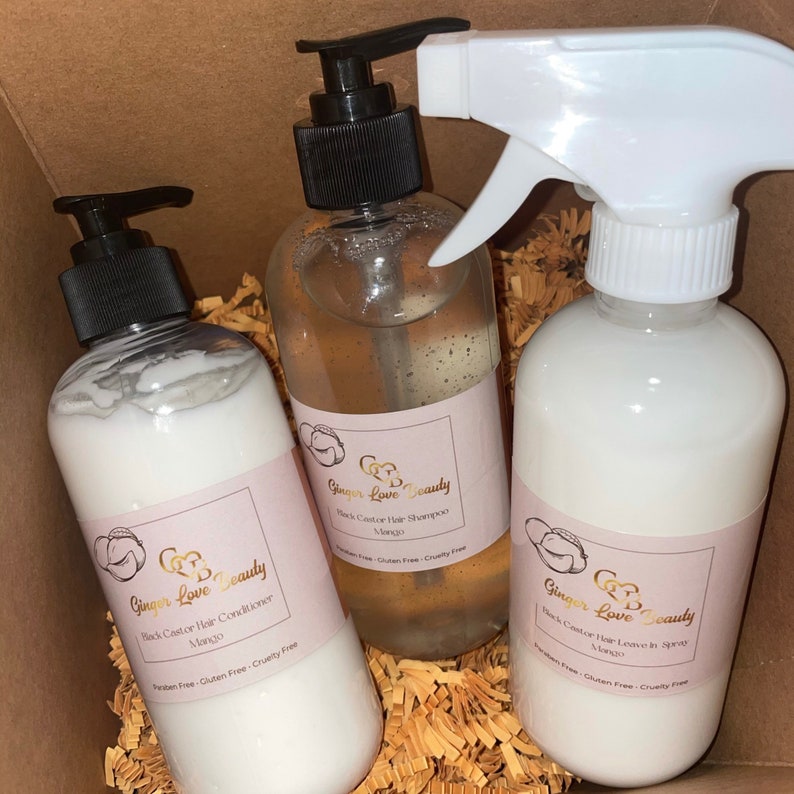 Black Castor Oil Mango 4pc Gift Set - Etsy