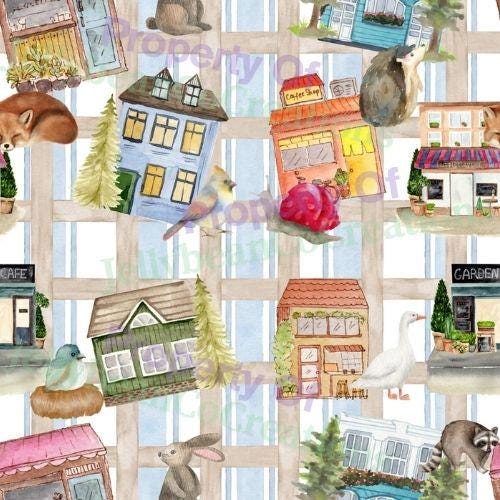 Seamless Village Pattern | Cozy Town Digital Paper | Whimsical ...