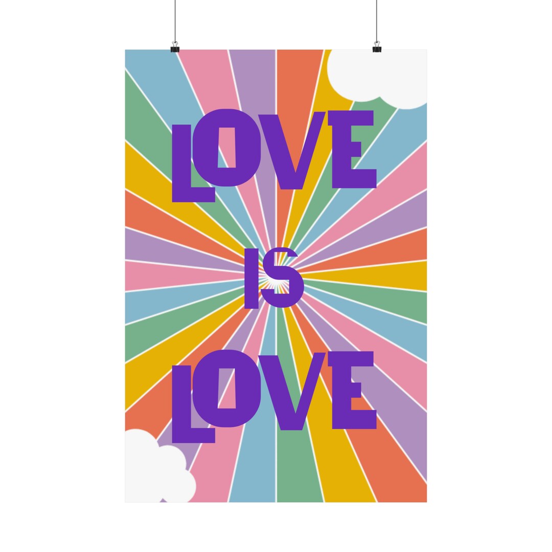 Love is Love Pride Rainbow Clouds Matte Vertical Posters, Pride Wall ...