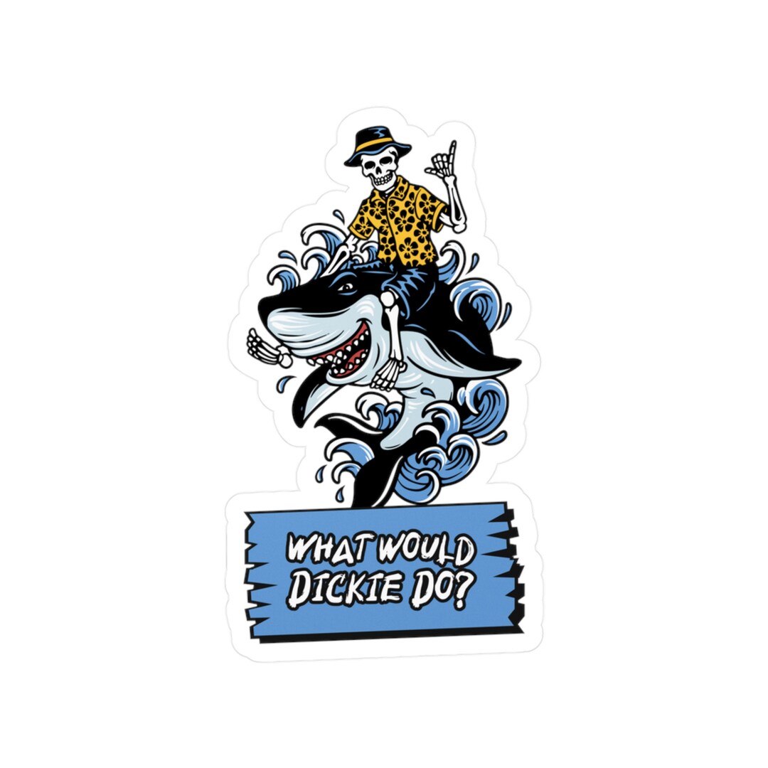 Dickie Chivell Kiss-cut Vinyl Decal 3x4, Shark Humor Decal, Water ...