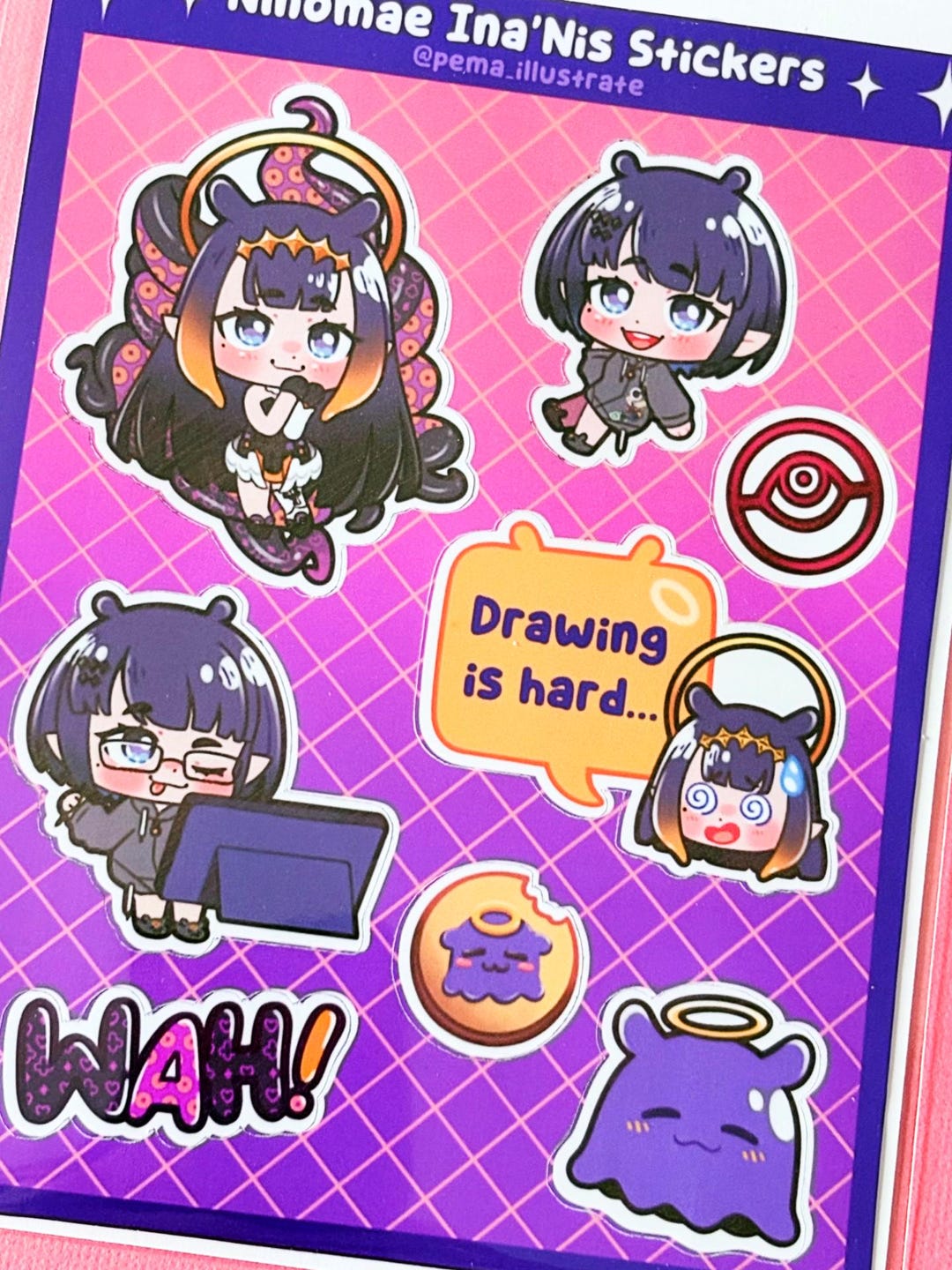 Hololive EN Ninomae Ina'nis Sticker Sheet (4x6") - Etsy