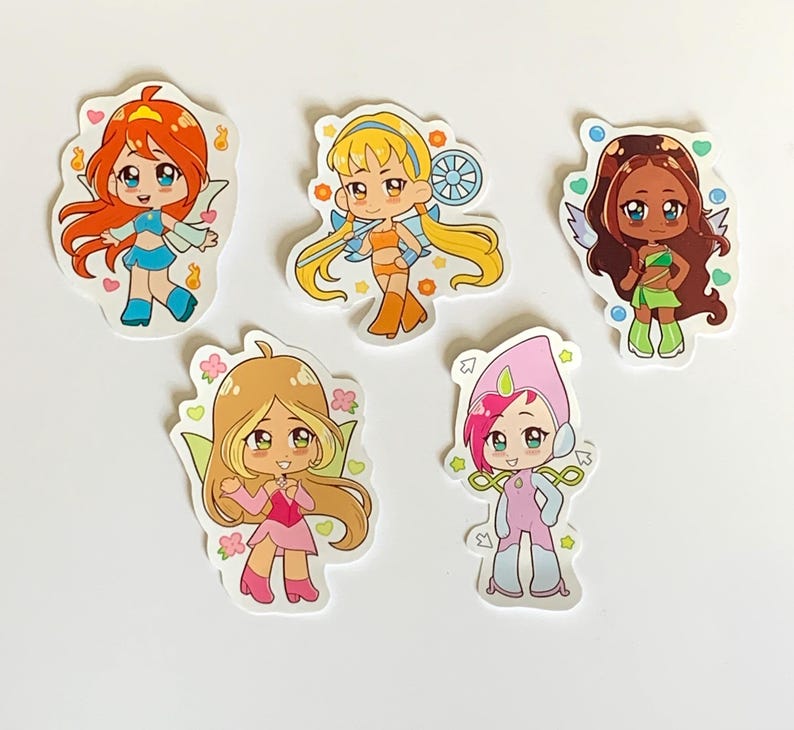 Winx Club Sticker Set of 5 - Etsy