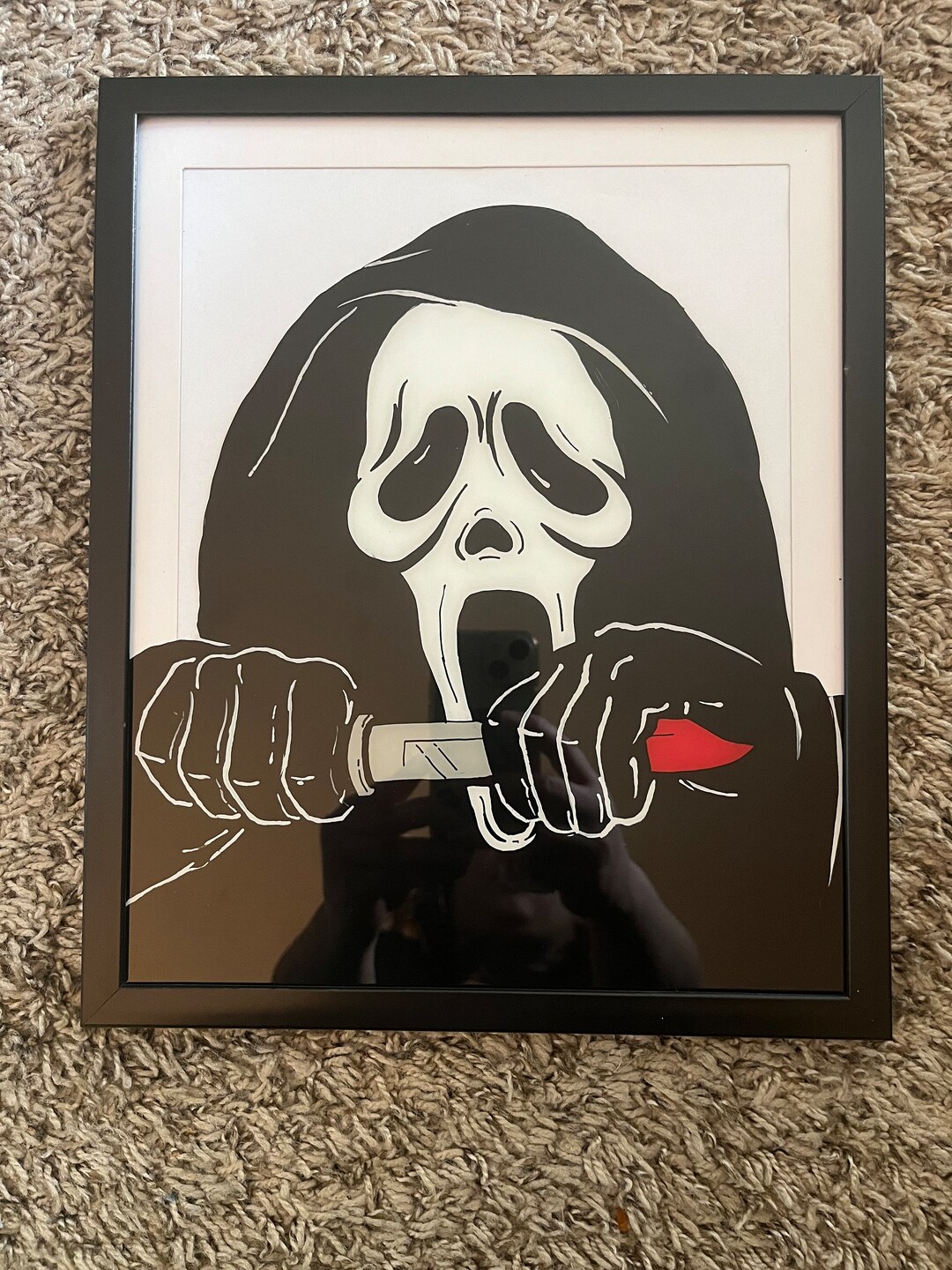 Halloween Scream ghostface Glass Painting - Etsy