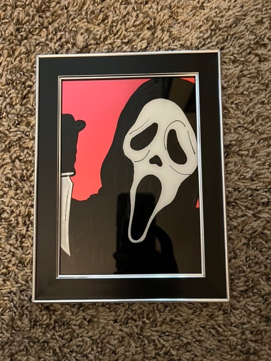 Halloween Scream ghostface Glass Painting - Etsy