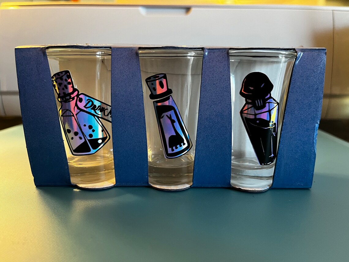 Pick Your Poison Shot Glasses (disney) Sally’s, Yzma, Hades, & Alice - Etsy