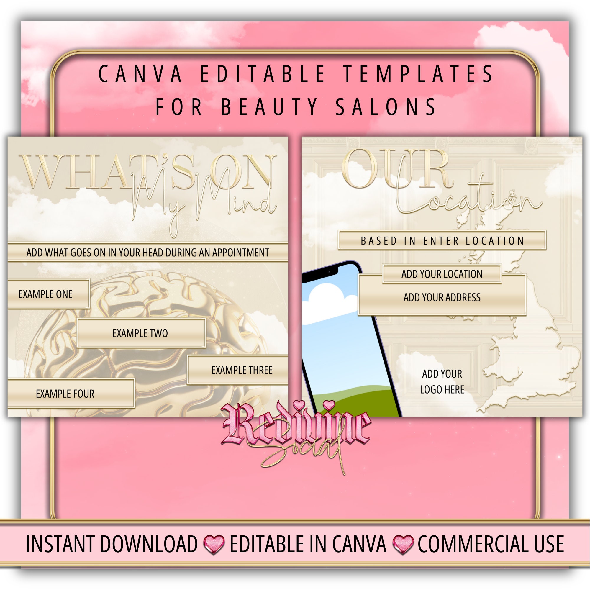 Beauty Post Template, Social Media Post, Beauty Salon Flyer, Canva ...