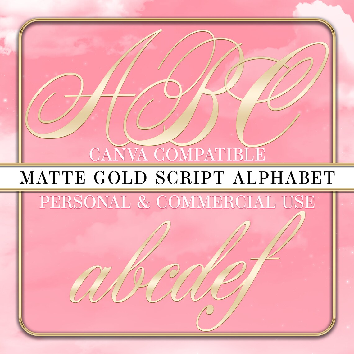Gold Script Alphabet Gold Letters Gold Gradient Font Luxury - Etsy