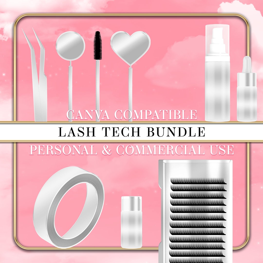 Silver Lash Bundle, Lash Tech Clip Art, Lash Supplies, Lash Tools, Lash ...