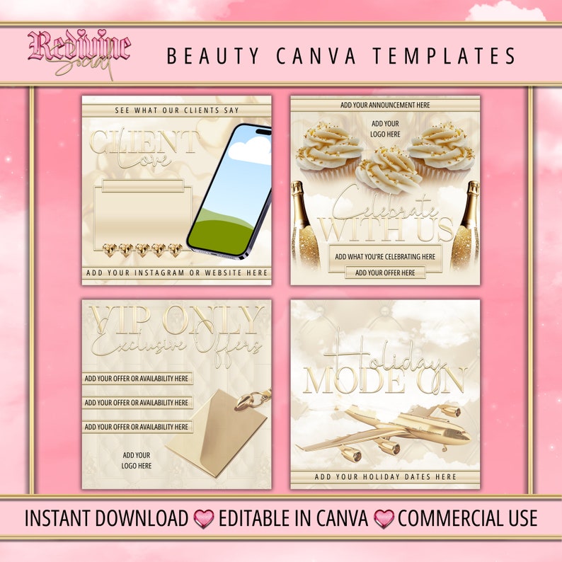 20 Beauty Post Template, Social Media Post, Beauty Salon Flyer, Canva ...