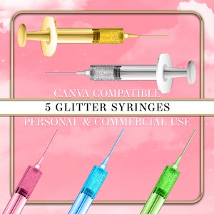 Glitter Syringe Needle Clip Art, Aesthetics Elements, Lip Filler ...