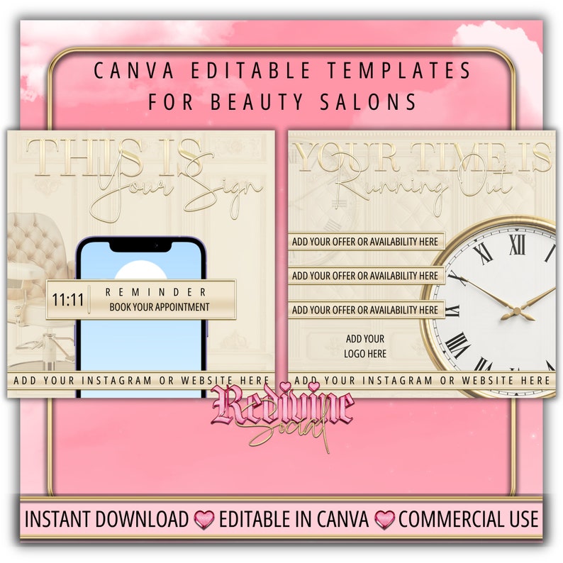 Beauty Post Template, Social Media Post, Beauty Salon Flyer, Canva ...