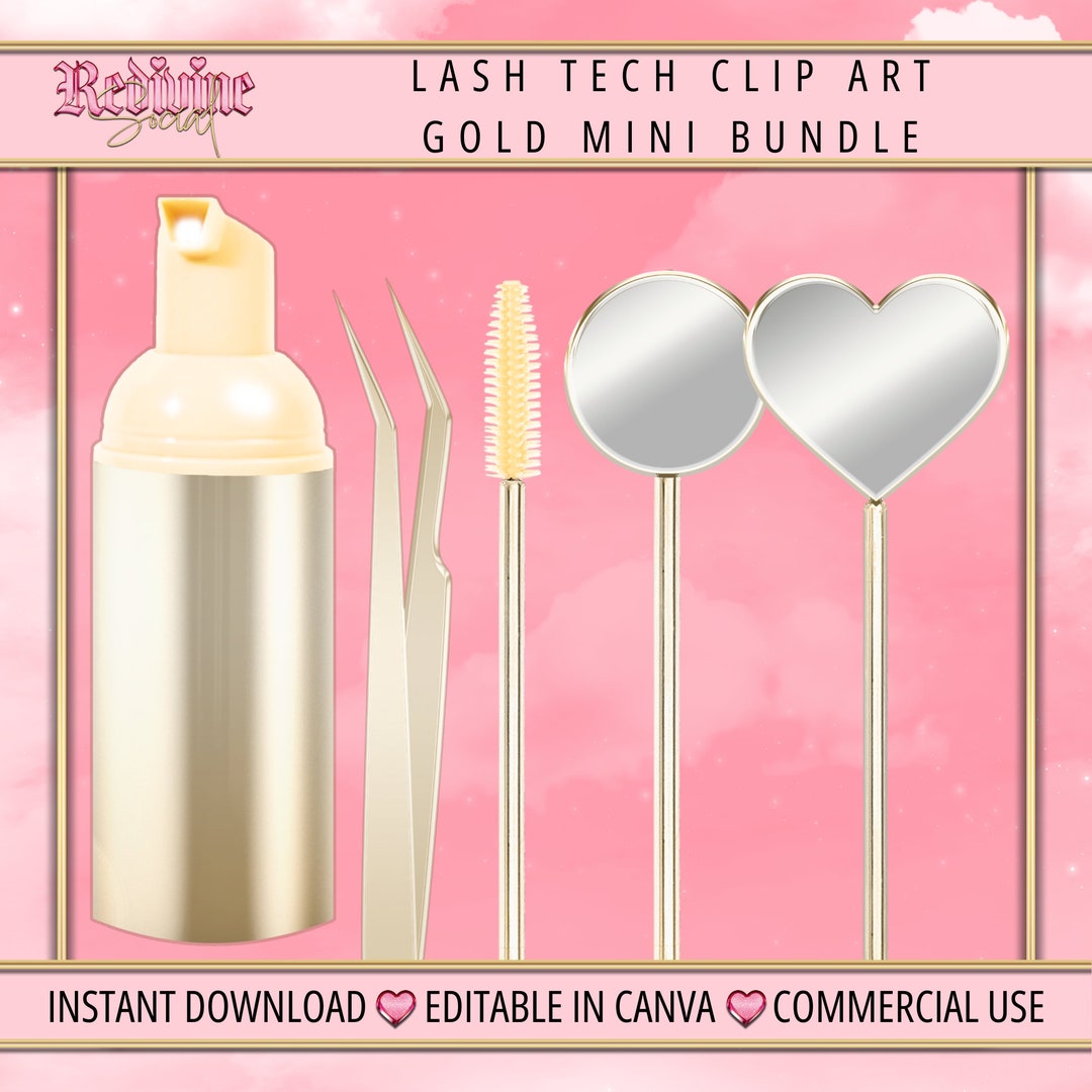 Lash Technician Clip Art Bundle, Gold Clip Art, Lashes, Lash Clip Art ...