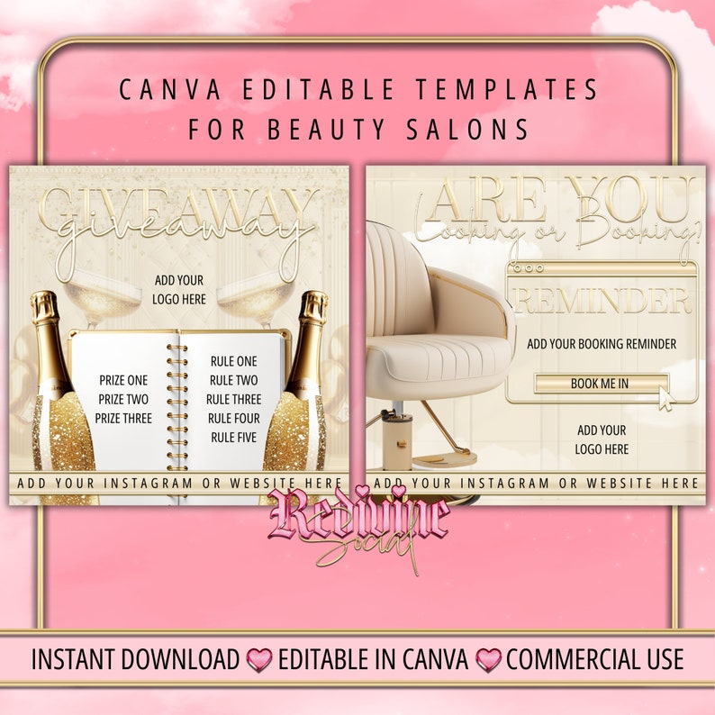 Beauty Post Template, Social Media Post, Beauty Salon Flyer, Canva ...