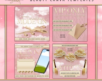 Beauty Post Template, Social Media Post, Beauty Salon Flyer, Canva ...