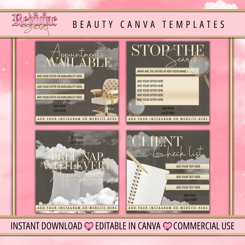 Beauty Post Template, Social Media Post, Beauty Salon Flyer, Canva ...